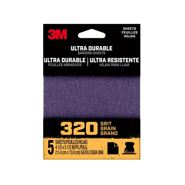 3M 27365 Clip-On Sandpaper Sheet, Orange, 320 Grit - Walmart.com