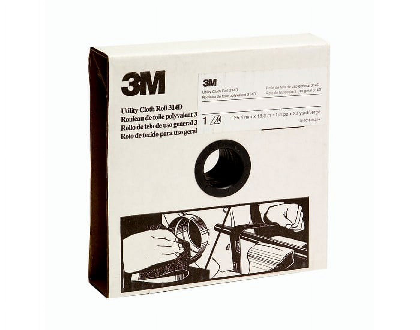 3M Utility Cloth Roll 314D, P80 J-weight, 1 in x 20 yd - Walmart.com