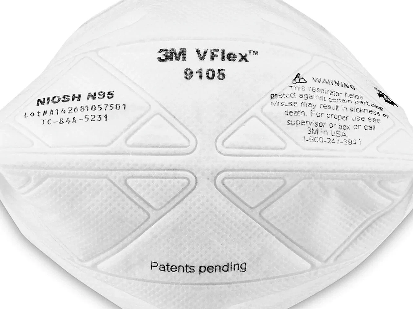 3M VFlex 9105 N95 NIOSH APRVD Particulate Respirator Surgical Face Mask ...