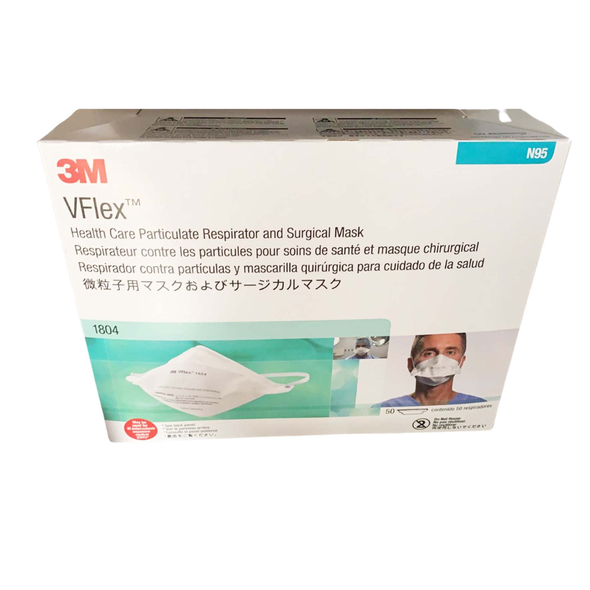 3M VFlex Particulate Respirator Surgical Mask Flat Fold 400 per Case ...