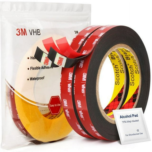 3M VHB Double Sided Tape, 1/2'' Wide inch, Very High Bond Waterproof ...