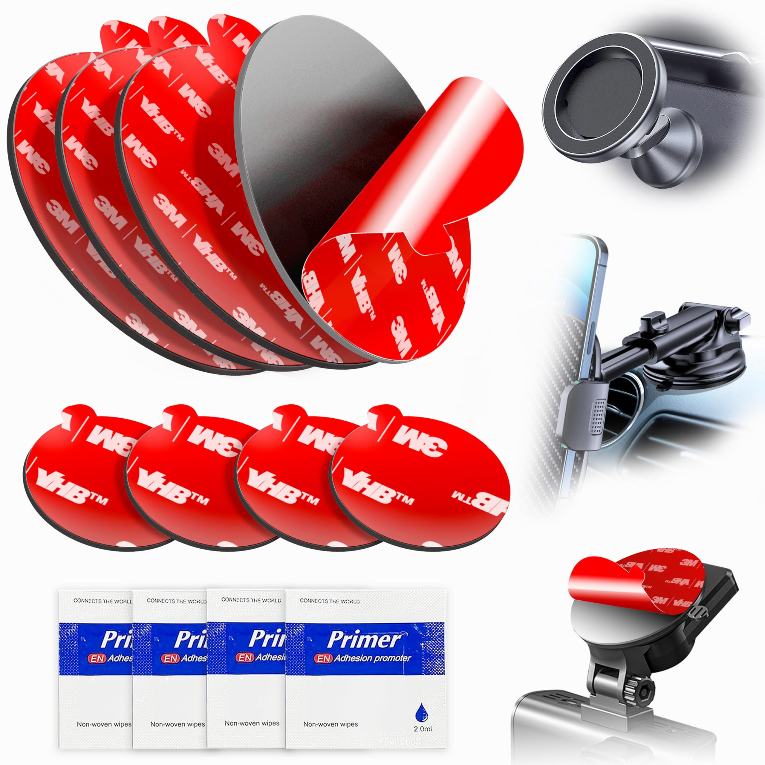 3M VHB Round Double-Sided IFF17 Adhesive Pads - 4pcs Each of 3.15" and ...