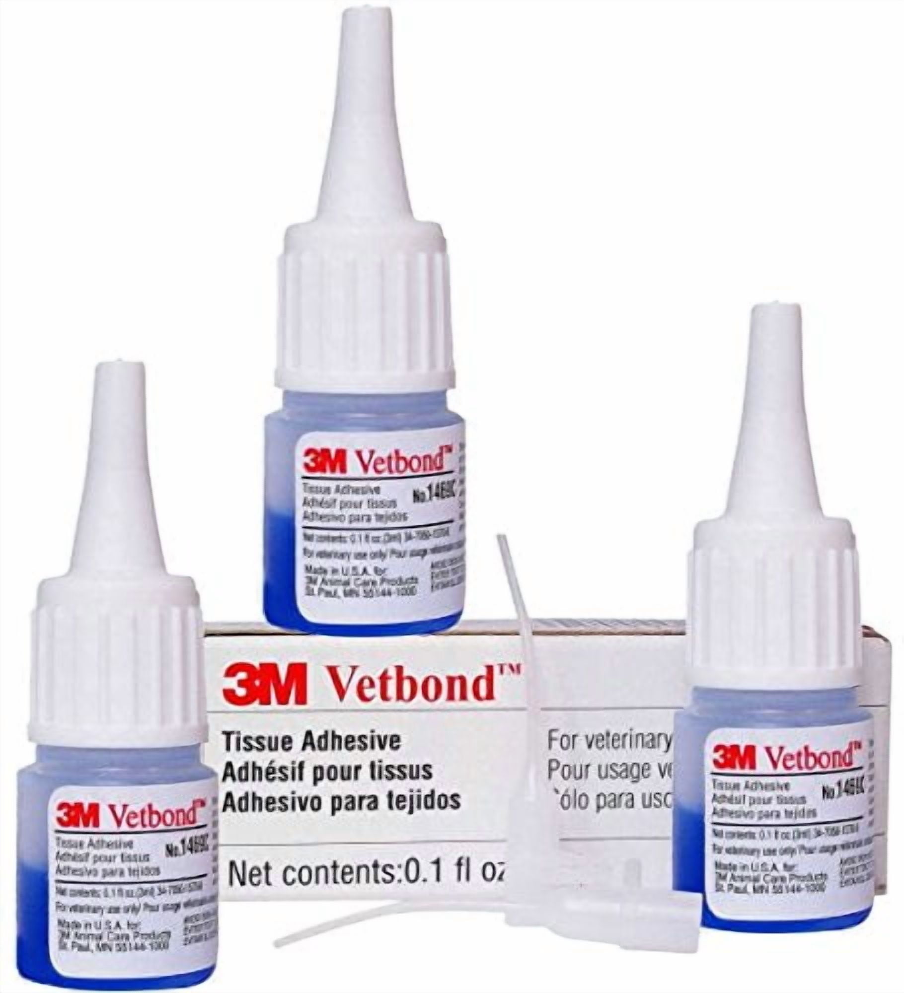 3M Vetbond Tissue Adhesive, 3ml Bottles w/MSDS (3 Bottles) - Walmart.com