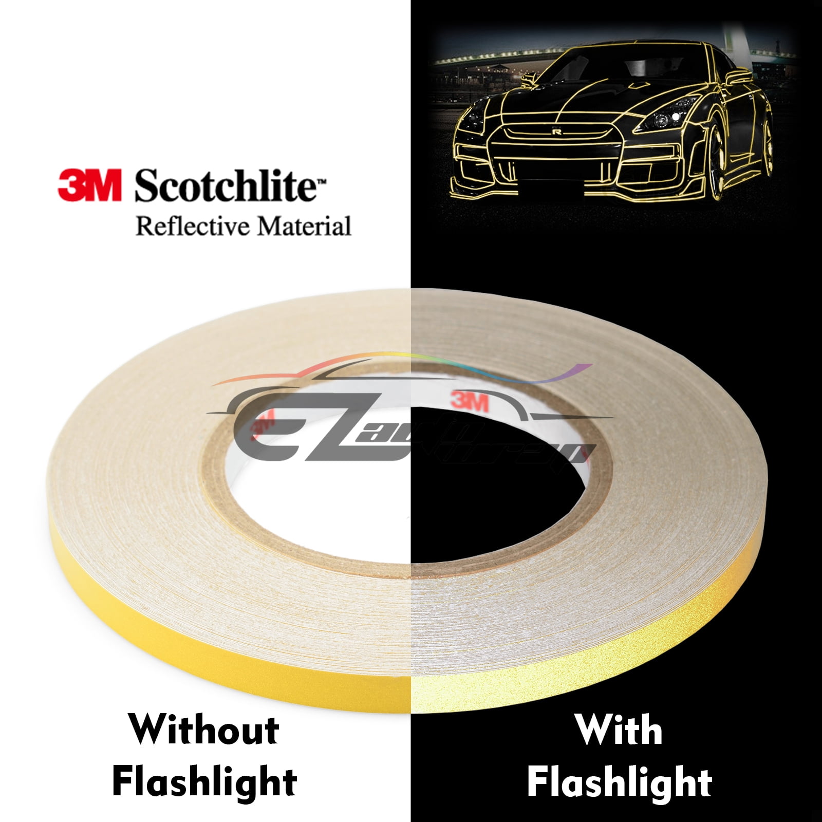 3M Yellow Reflective Tape Safety Self Adhesive Striping Sticker Decal ...