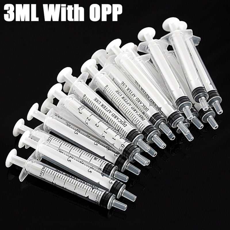3ML With OPP Bag Hydroponics Analyze 5 10 20 50 100Pcs Nutrient Syringe Pet Sterile Feeder Glue ...