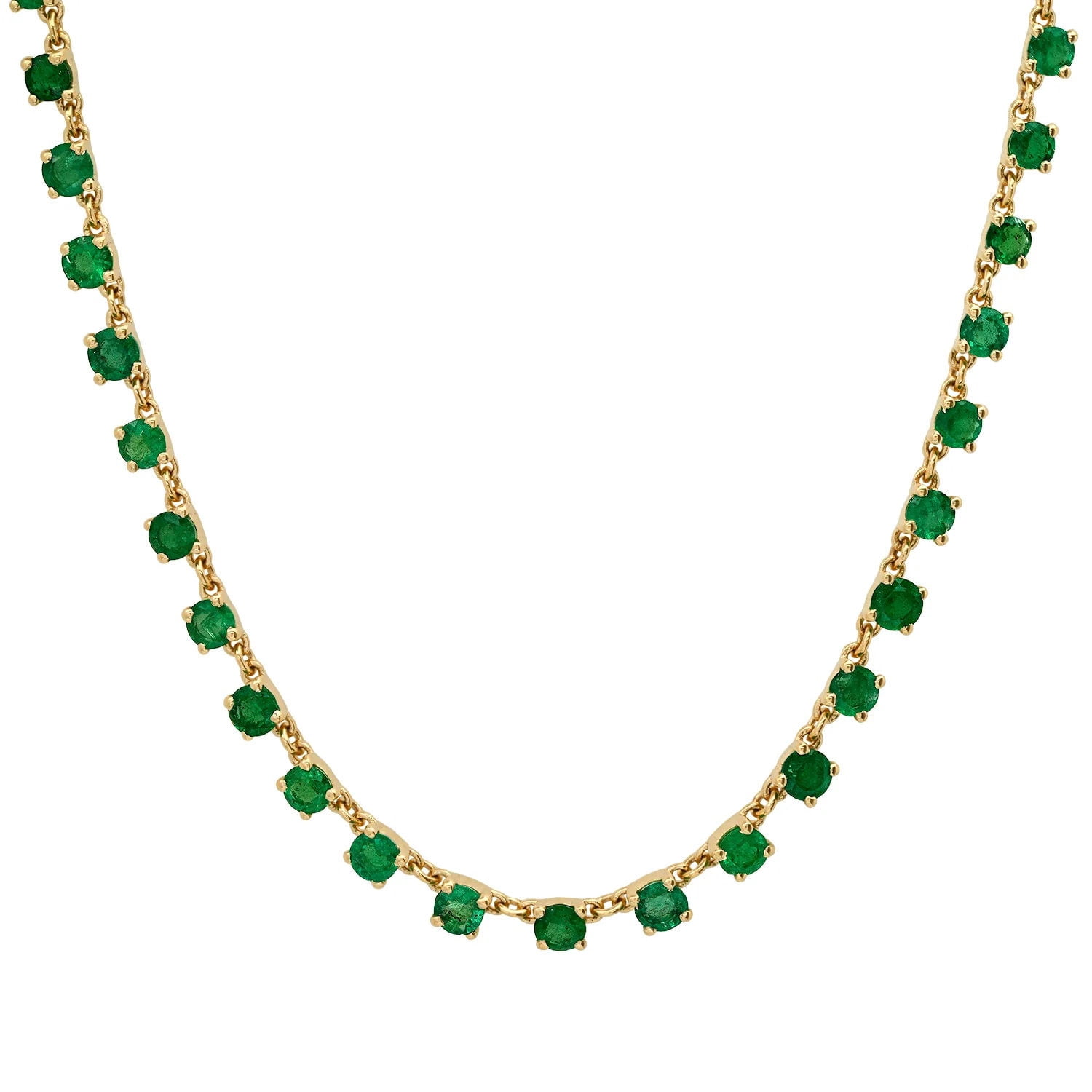 3MM Emerald Chain Necklace, Emerald Chain Necklace in Silver Gold ...
