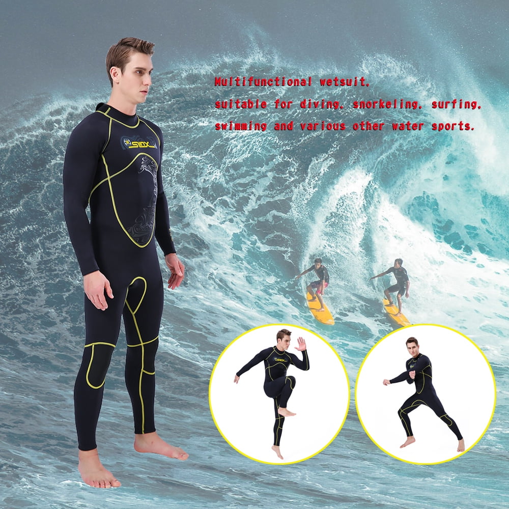 3MM Men Neoprene Wetsuit Surfing Diving Suit Full Body Snorkeling ...