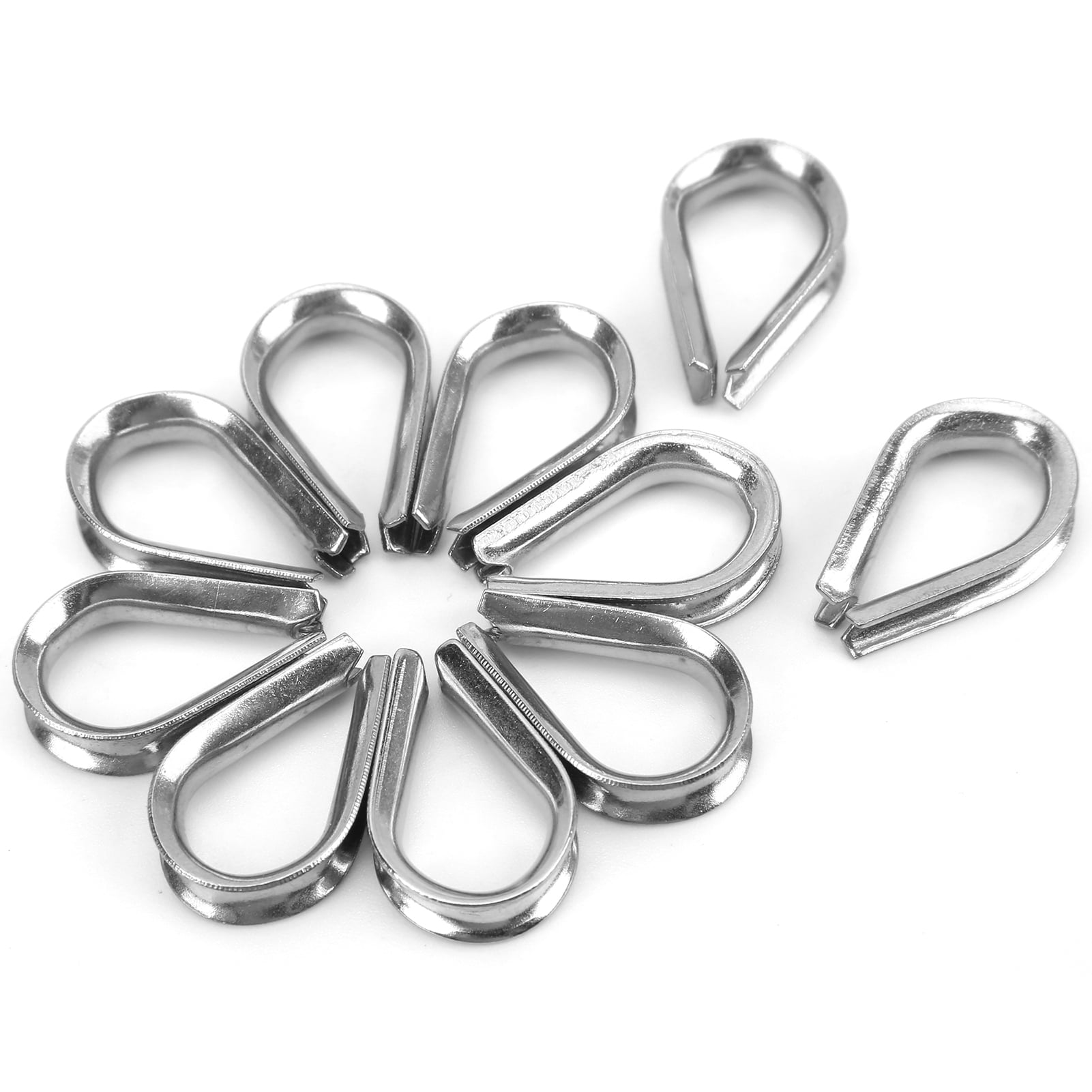 3MM Stainless Steel Marine Wire Rope Clamps Cable Protective Ring ...