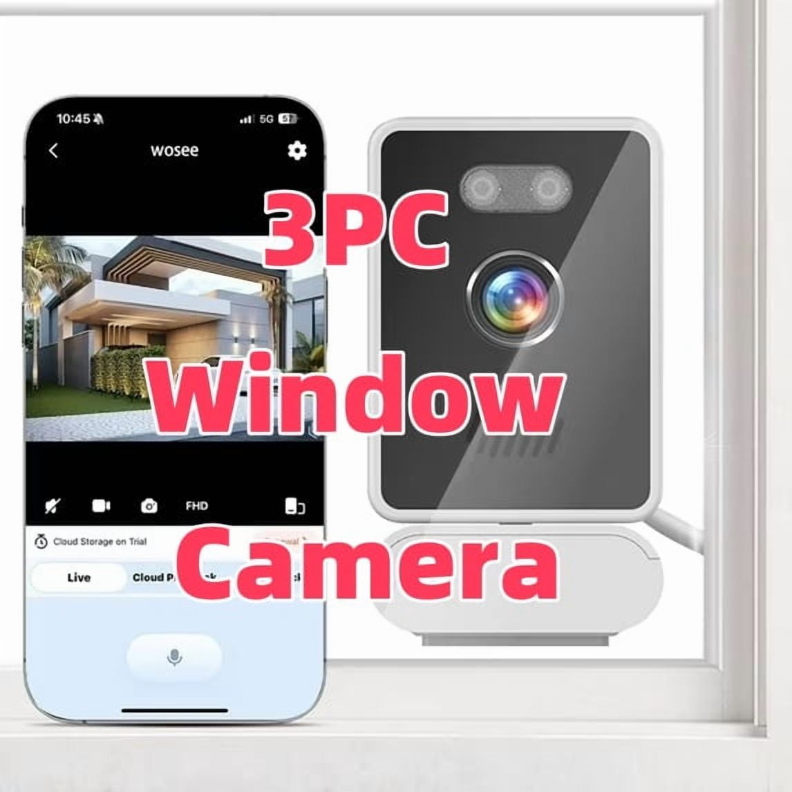 3PCs 3MP 2K Window Security Camera, Cameras for Home Security, 2.4GHz ...