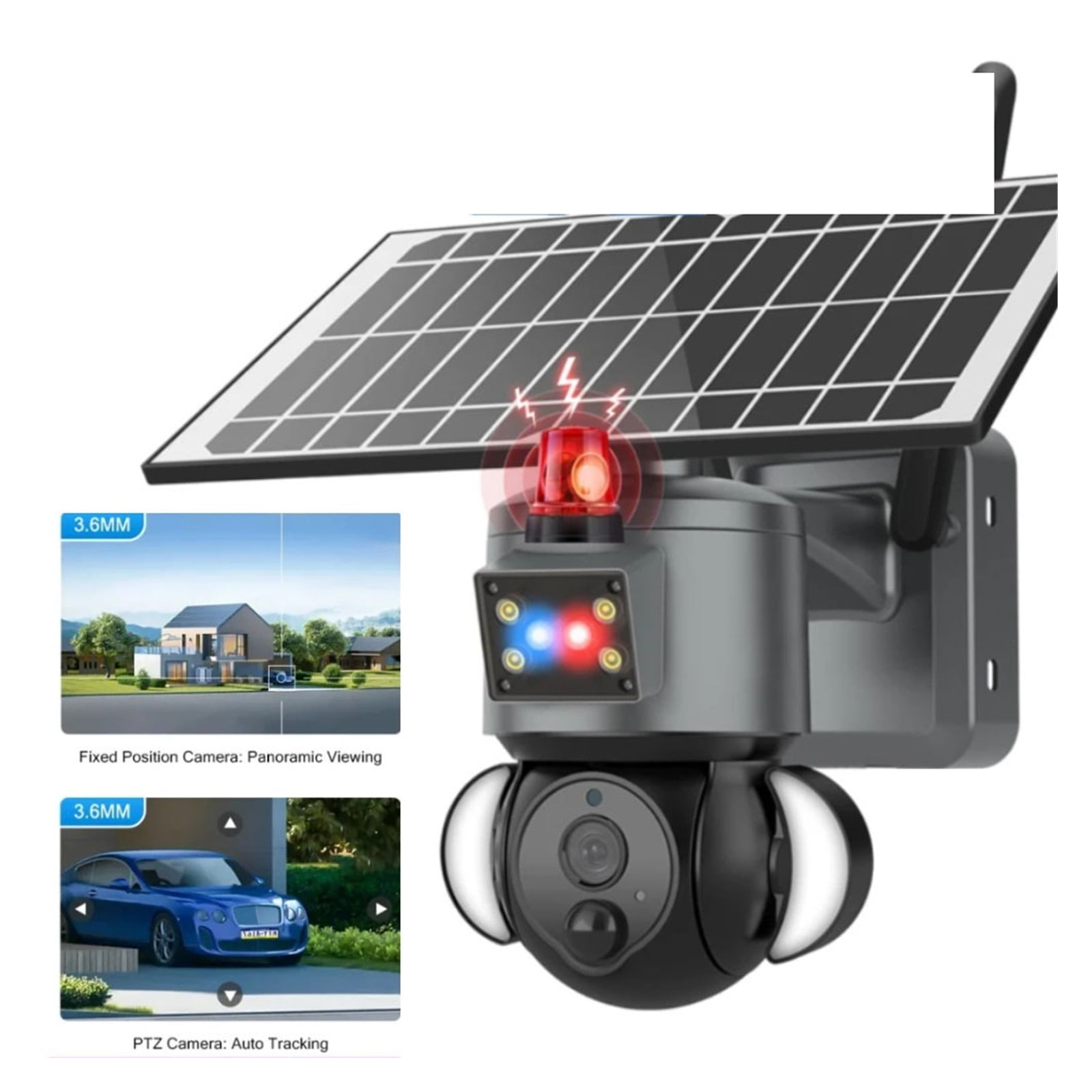 3MP 4G Solar Camera Outdoor Wireless Solar PTZ Camera AI Body ...