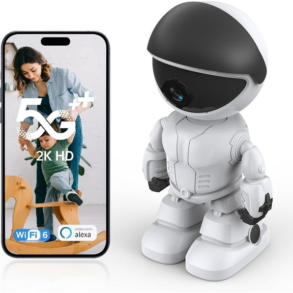 BOSCEAE 2K Mini Indoor Wired Security Camera for Home, Night Vision ...