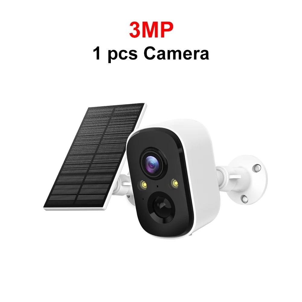 3MP WIFI Security Battery Camera with Solar Panel Wireless Outdoor ...