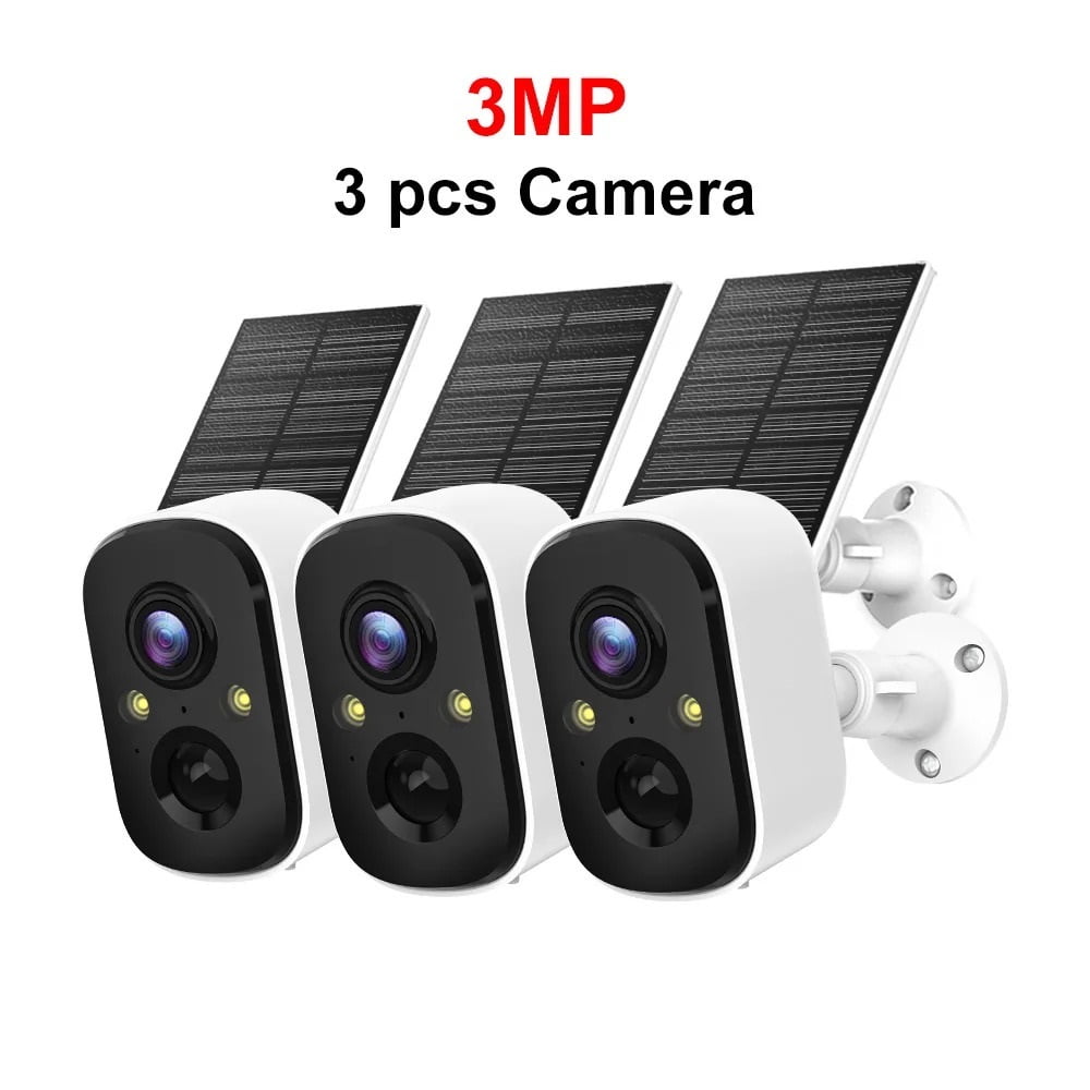 3MP WIFI Security Battery Camera with Solar Panel Wireless Outdoor ...