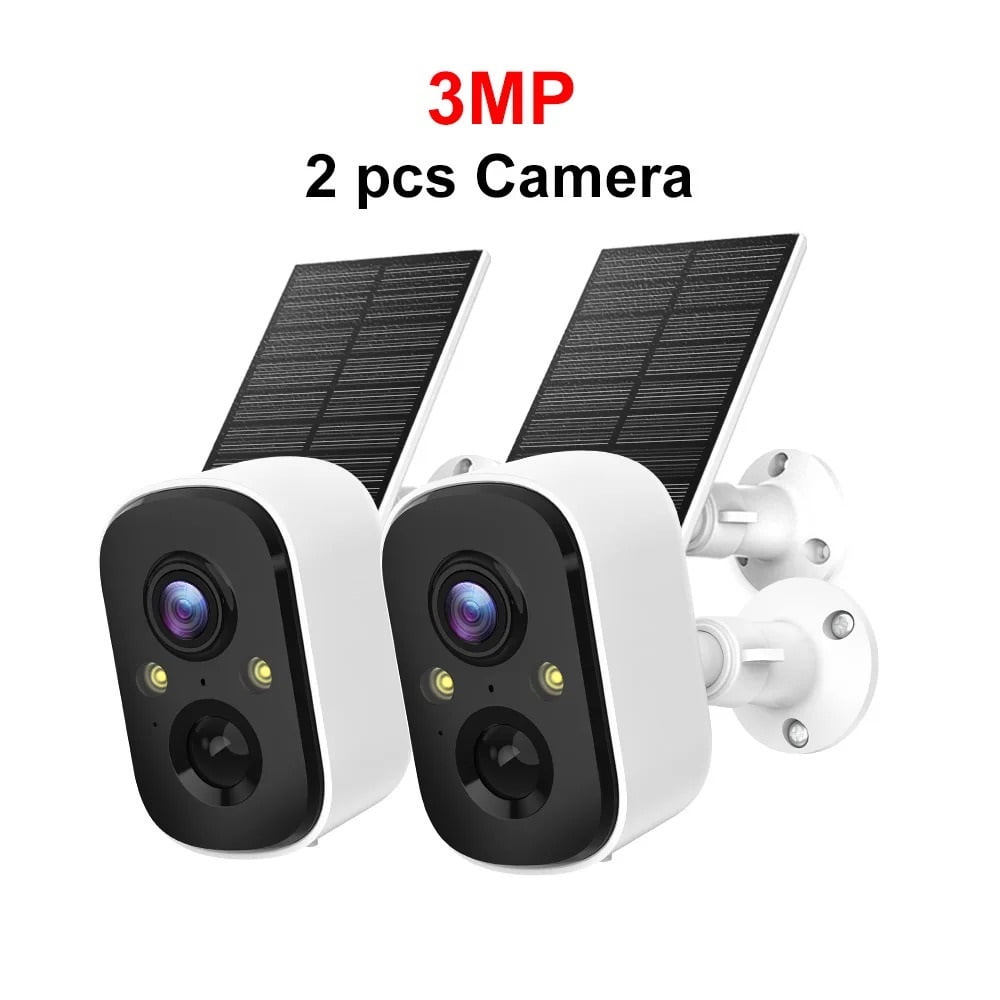 3MP WIFI Security Battery Camera with Solar Panel Wireless Outdoor ...