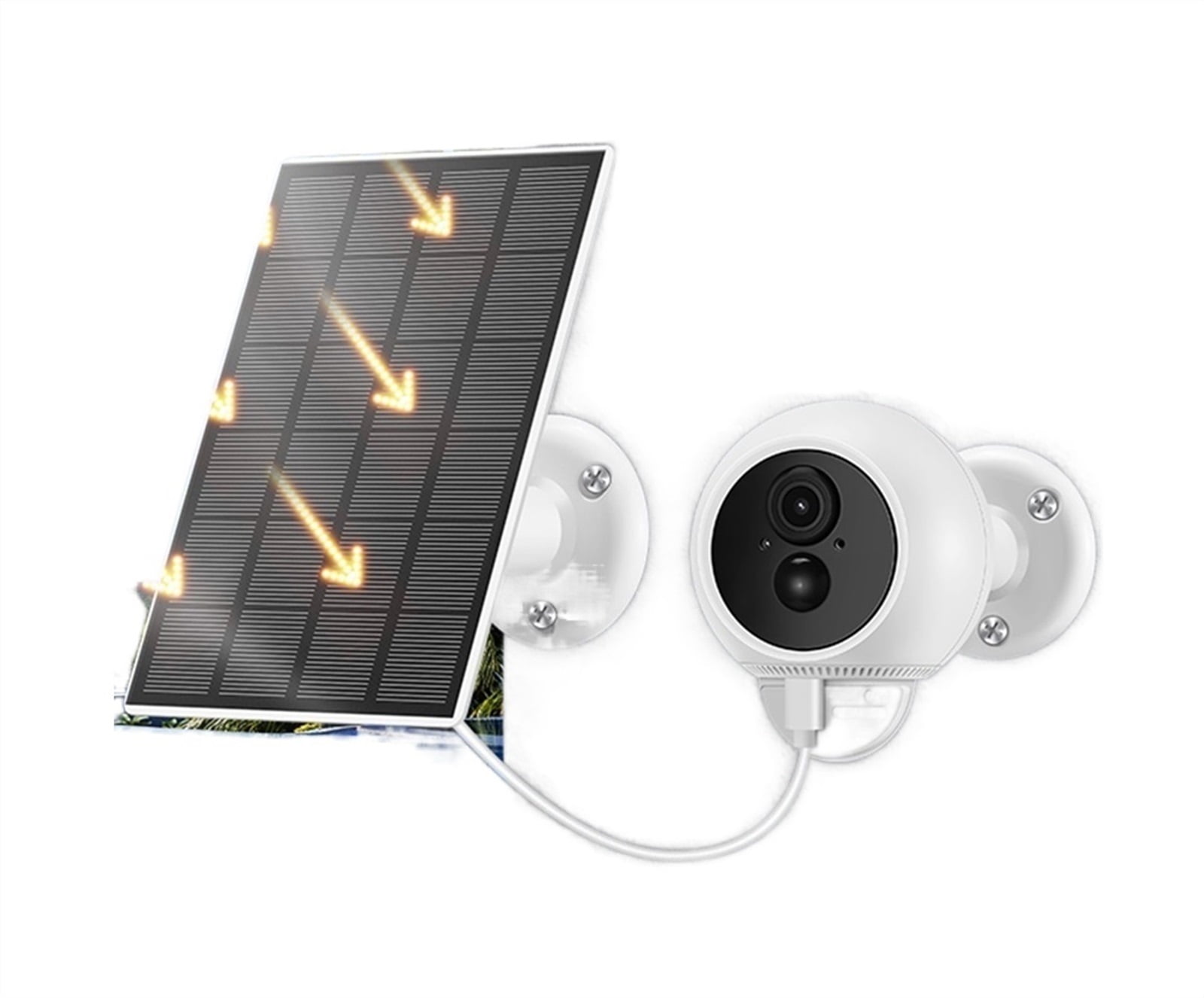 3MP Wireless IP Camera Rechargeable Battery Panel Solar Outdoor ...
