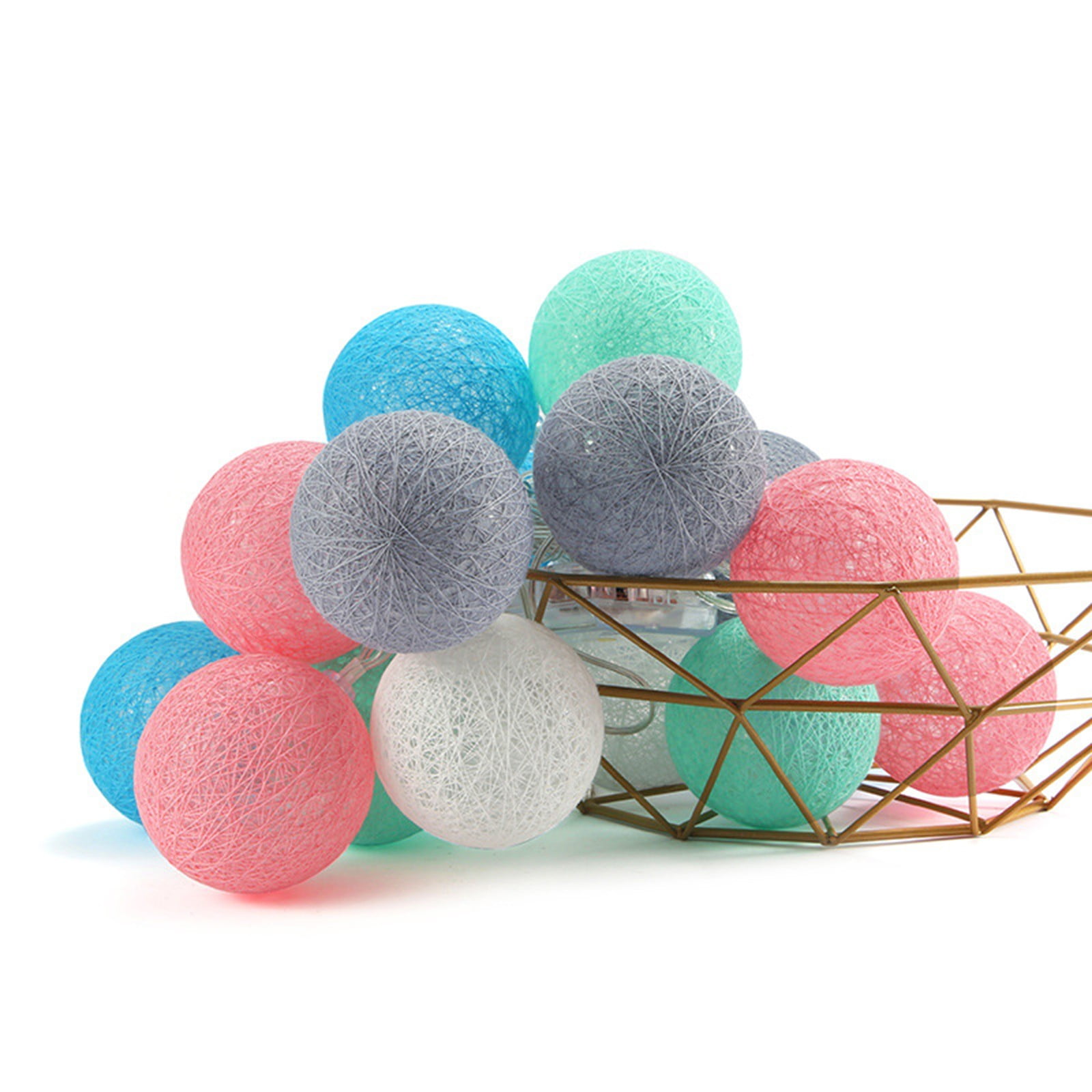 3Meters 20 Cotton Ball String Lights F Airy Hanging Wedding Bedroom ...