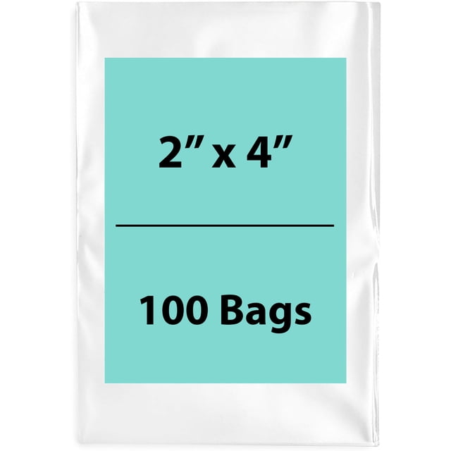 3Mil Clear Flat Open Top Poly Bags LDPE Packaging - 2"X4" & (100 Bags ...