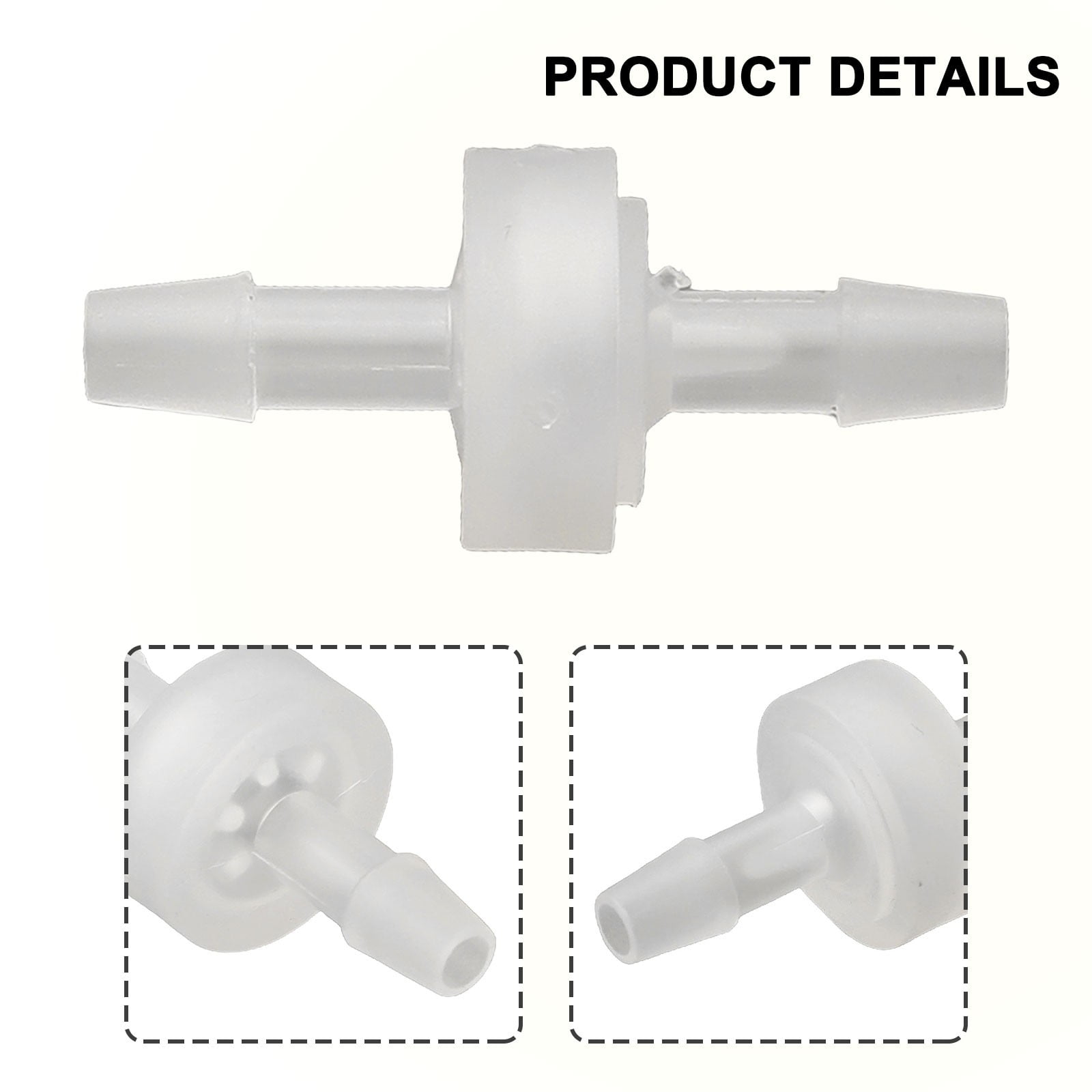 3Mm To 12Mm Plastic White Check Valve Way Non-Return Valve Oil Gas ...