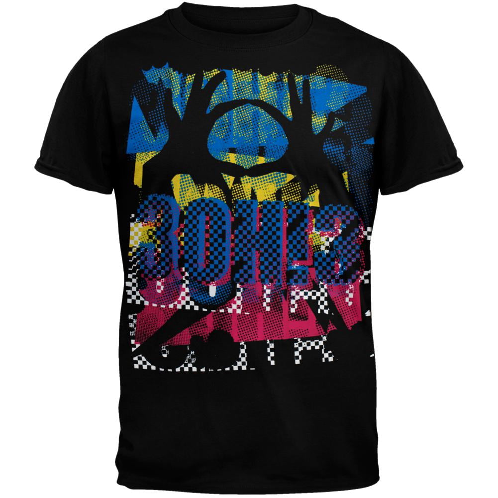 3OH!3 Logo Checkers Soft T-Shirt ‚Äì 100% Cotton, Fitted, Short Sleeve ...