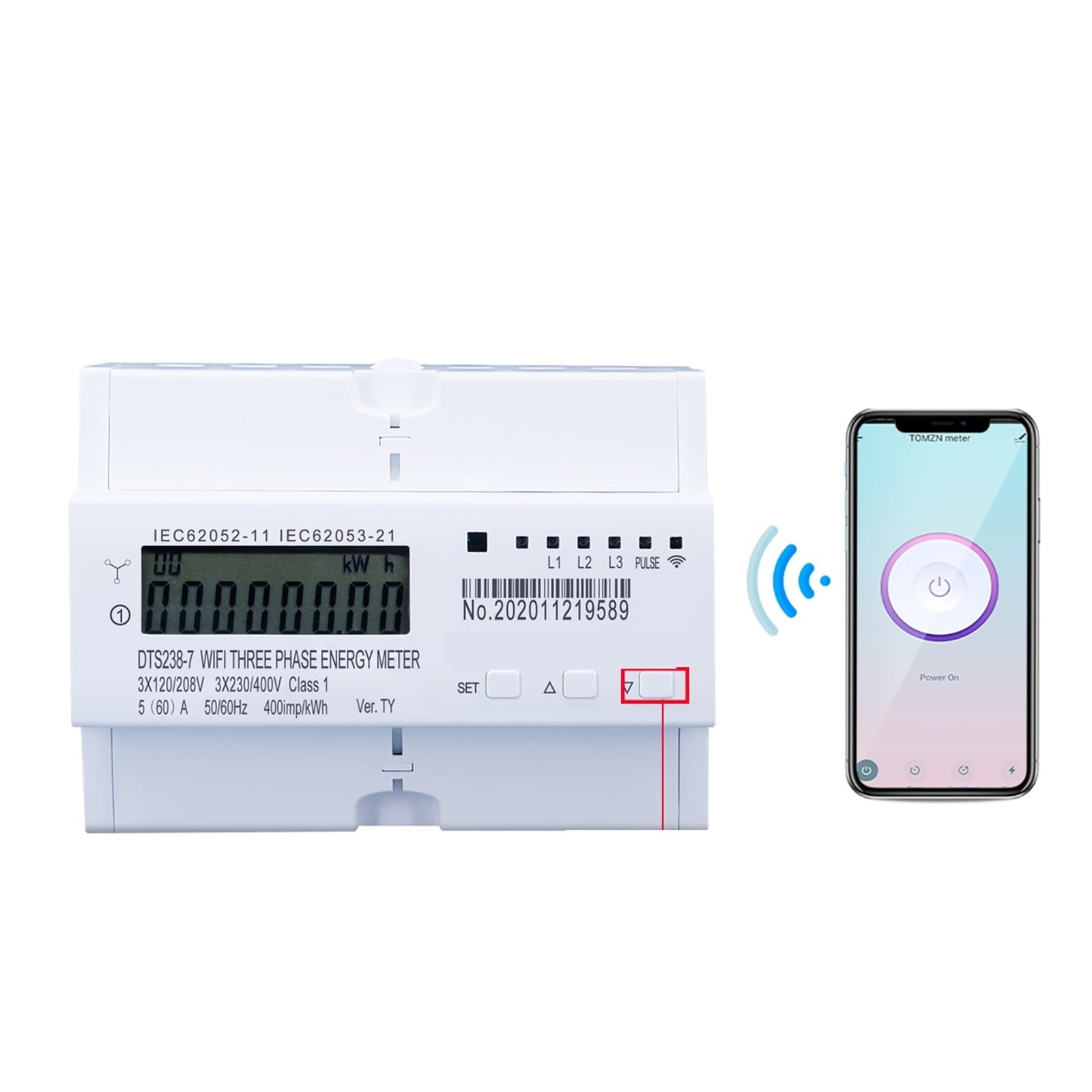 3P 4 Wire TUYA Smart Energy Meter 3*120V 3* 3*230V 50/60Hz Timer Power ...