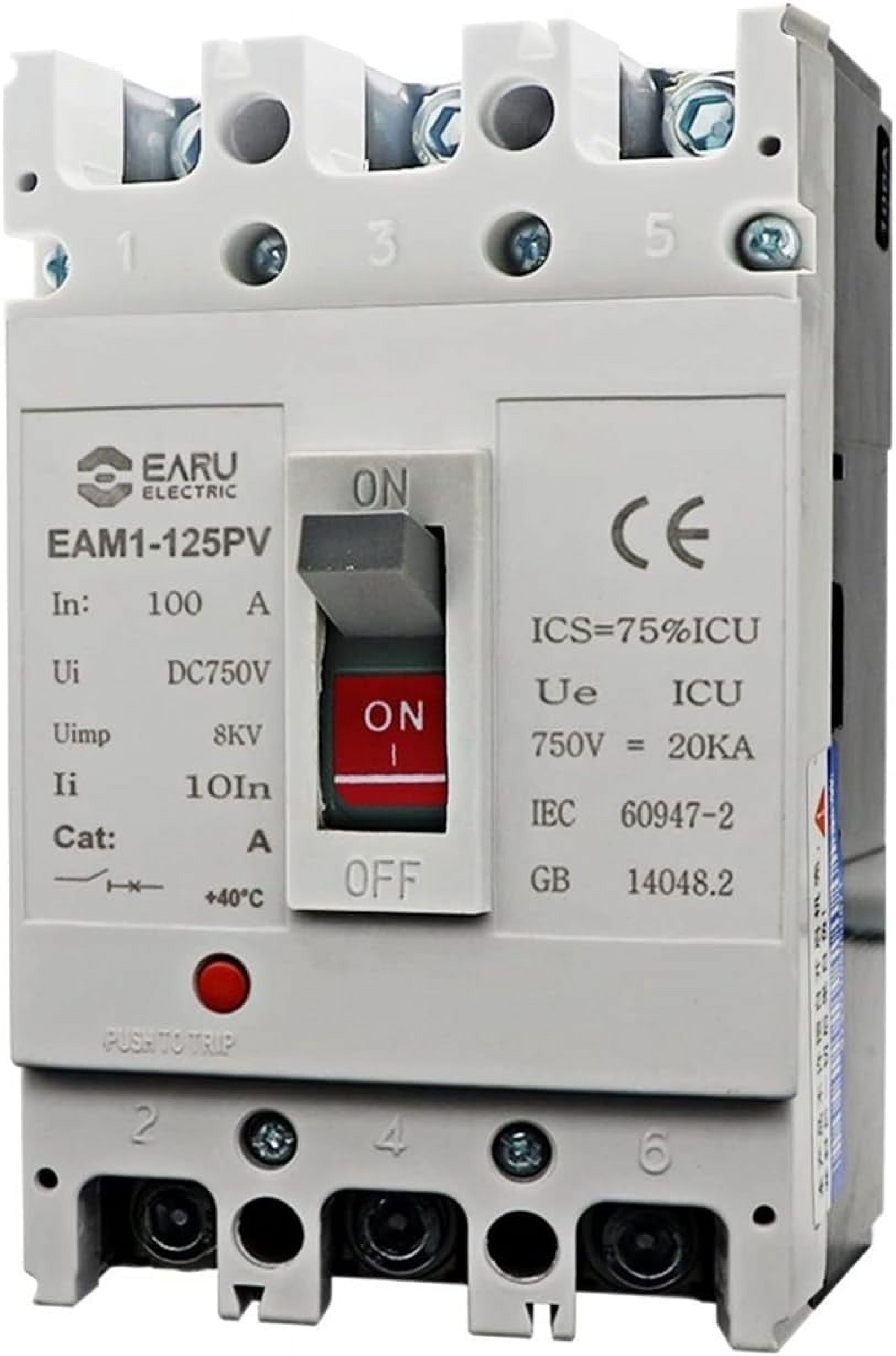 3P DC750V 63-1250A DC Solar Molded Case Circuit Breaker MCCB Overload ...