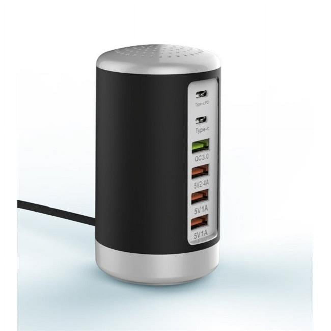 3P Experts 3PX-6PORTFSTCH-BLK 6 Port Fast Charge Tower, Black ...