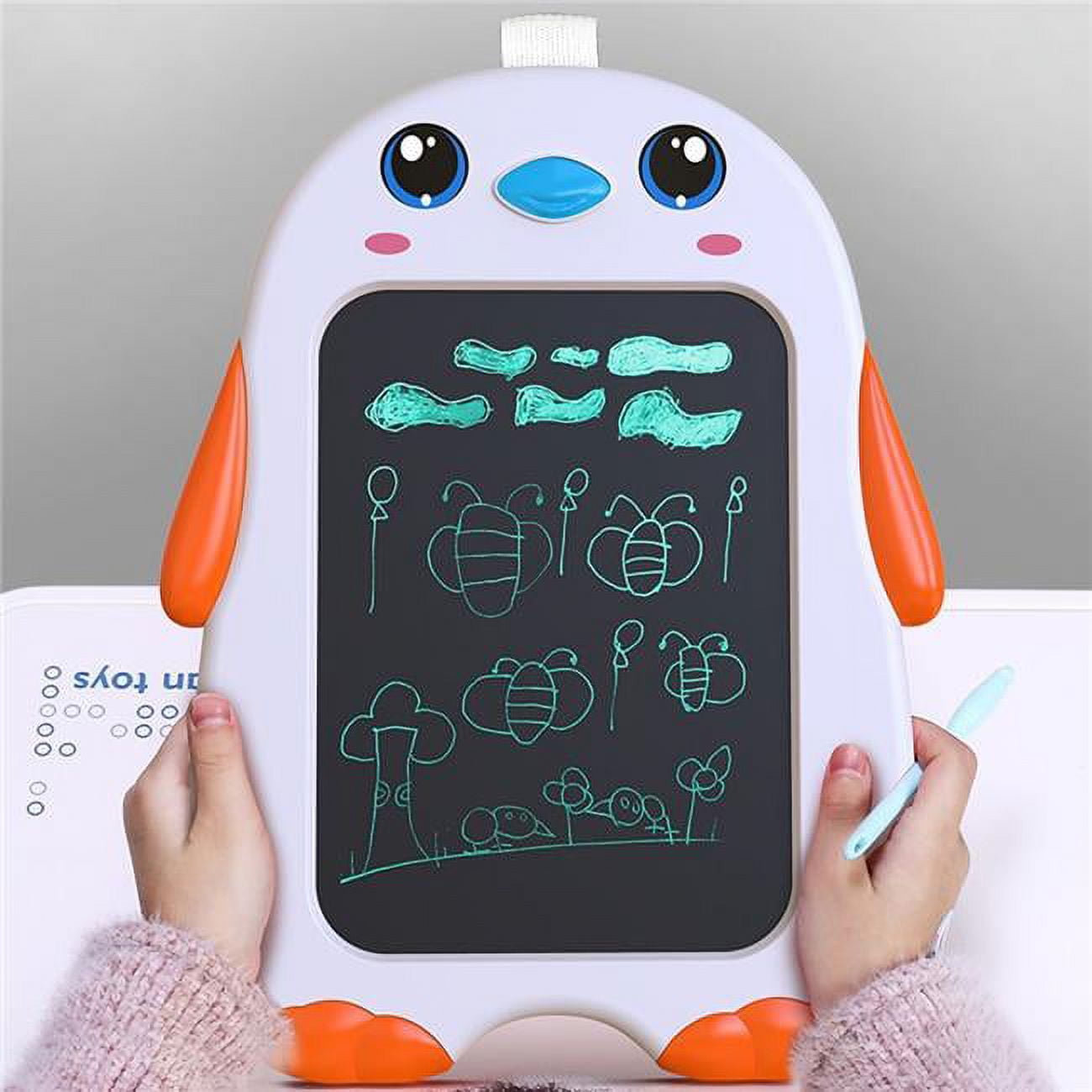 3P Experts 3PX-KIDSTABLT-OPENGIN Penguin LCD Doodle Tablet, Orange ...