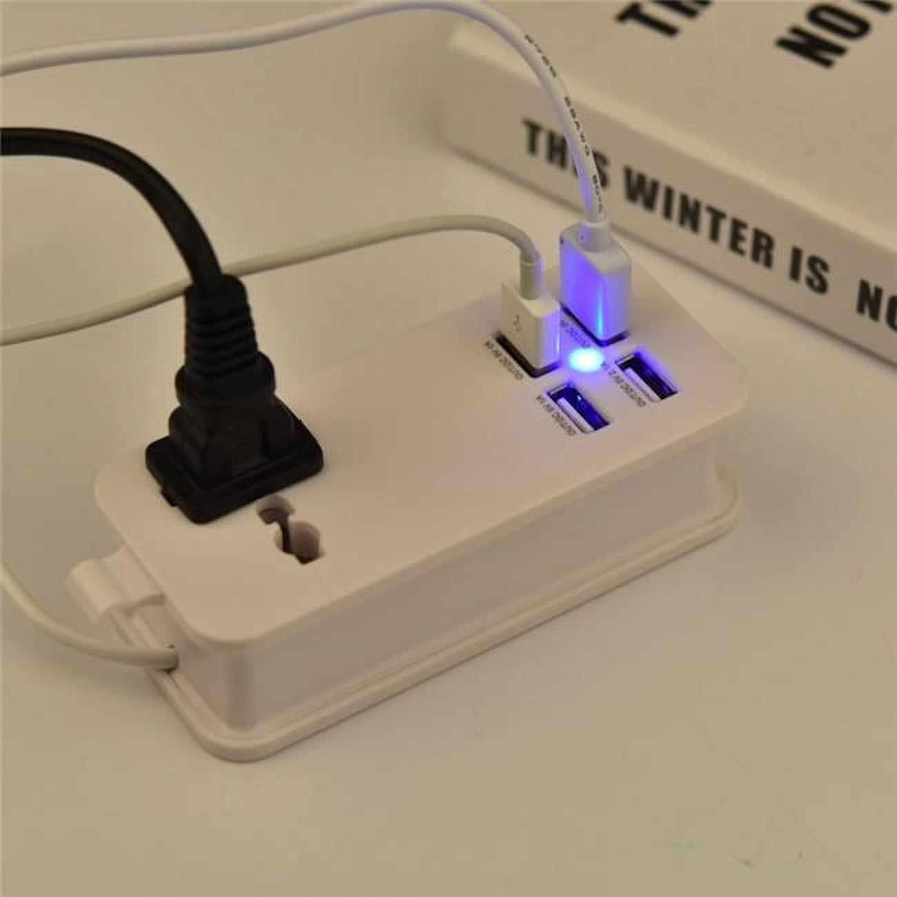 3P Experts 4 Port USB & Universal Outlet Charging Station White ...