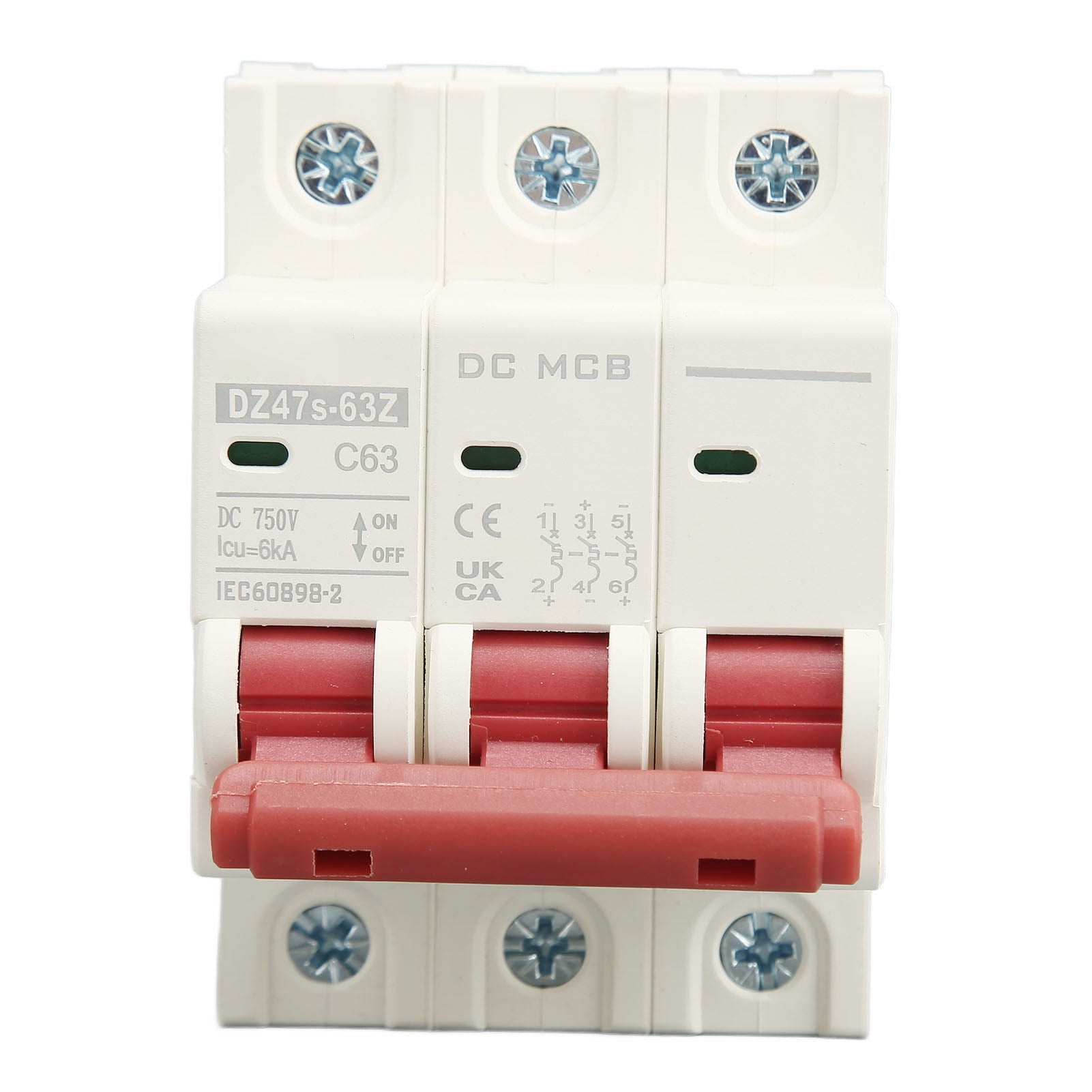 3P Miniature Circuit Breaker DIN Rail Mounted Short Circuit Protection ...