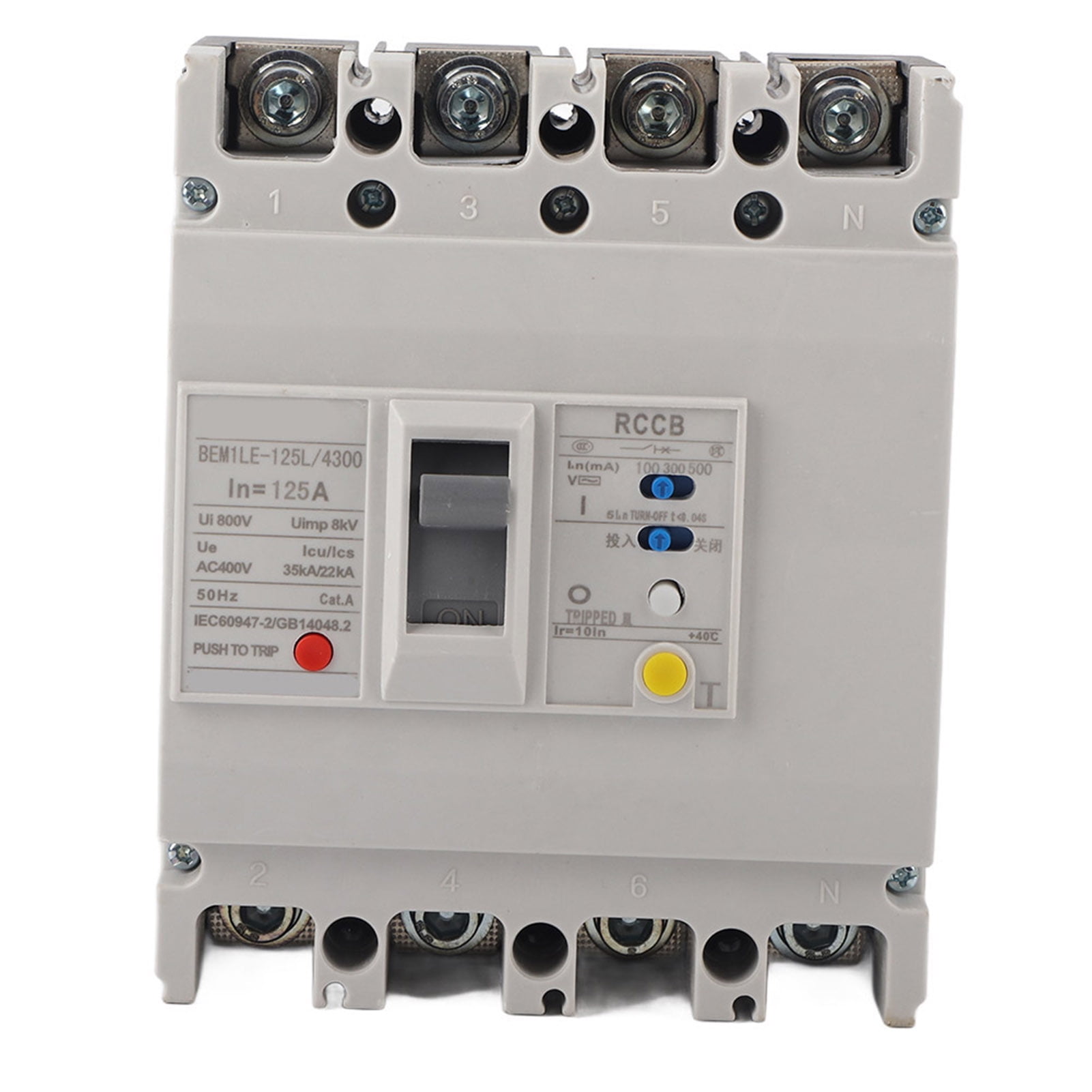 3P+N Residual Current Circuit Breaker RCCB Air Switch 800V (125A ...