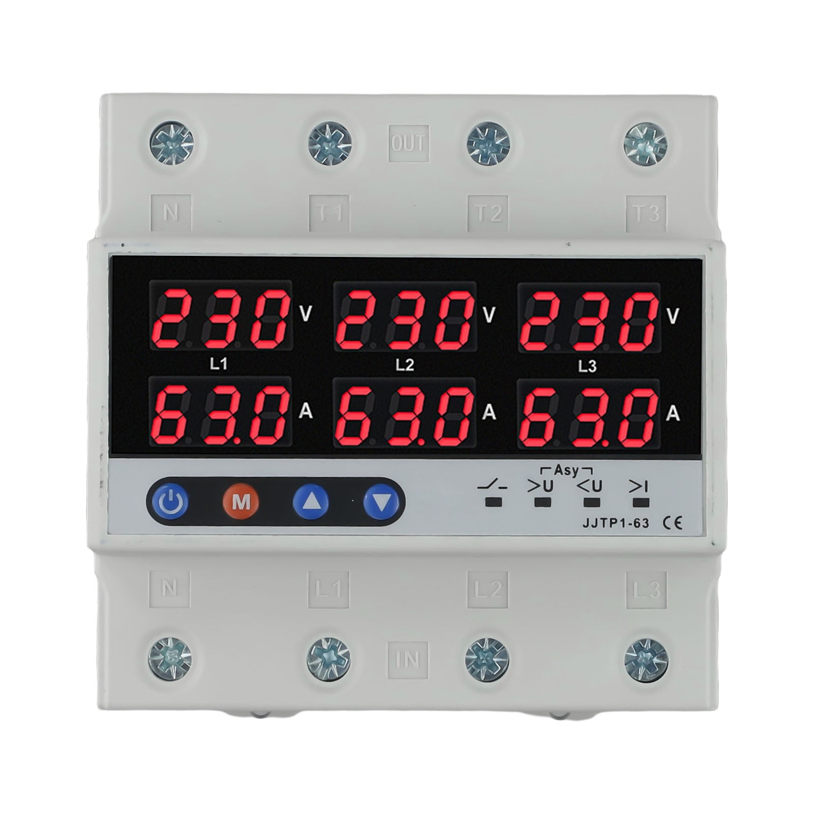 3P Protector Digital Voltage Current Display Adjustable Voltage ...