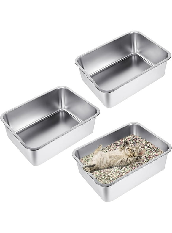 Stainless Steel Litter Boxes in Cat Litter Boxes - Walmart.com