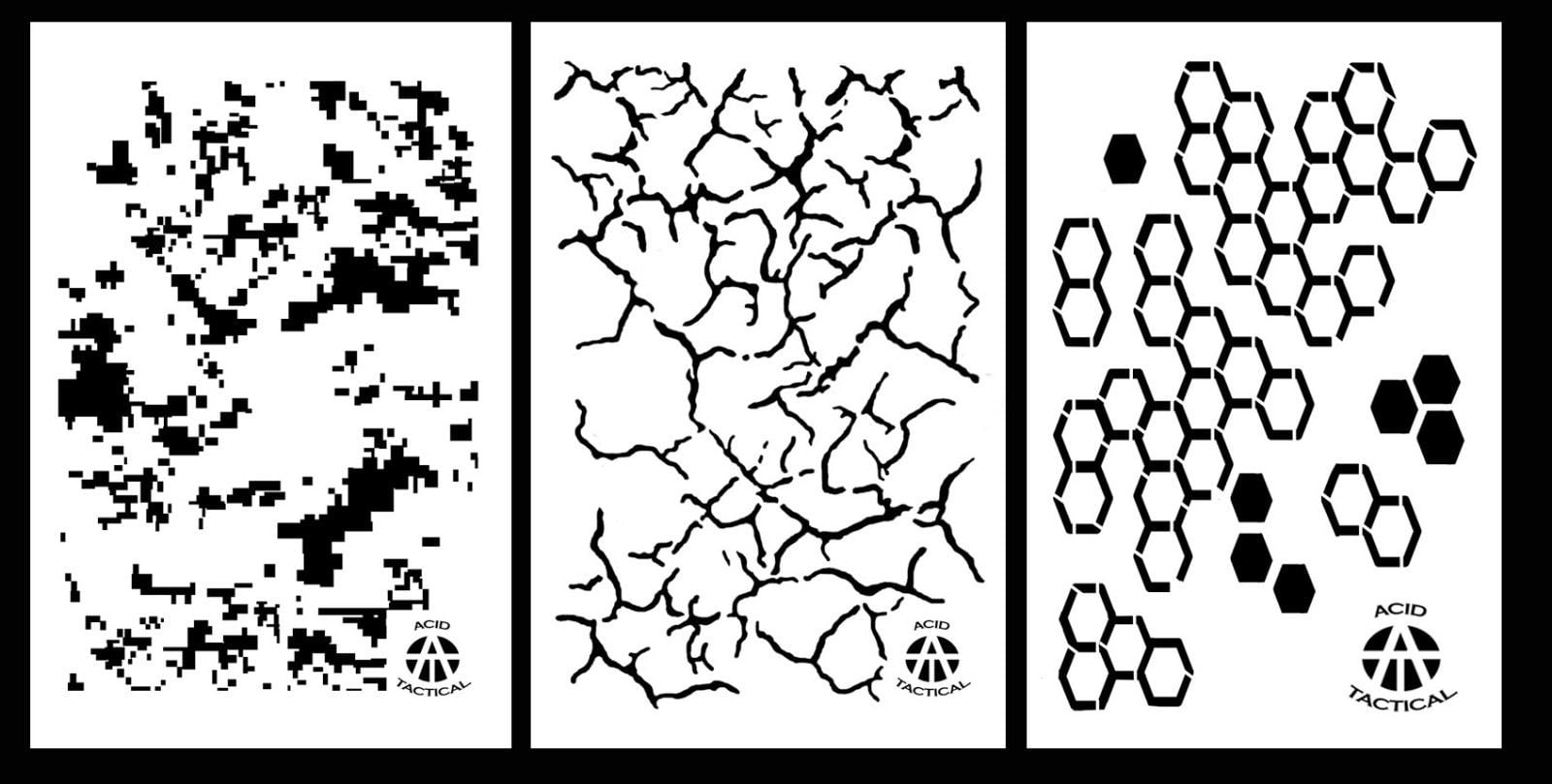 3PACK Gun Camo Paint Stencils 14" 10mil Camouflage Cracked Earth ...