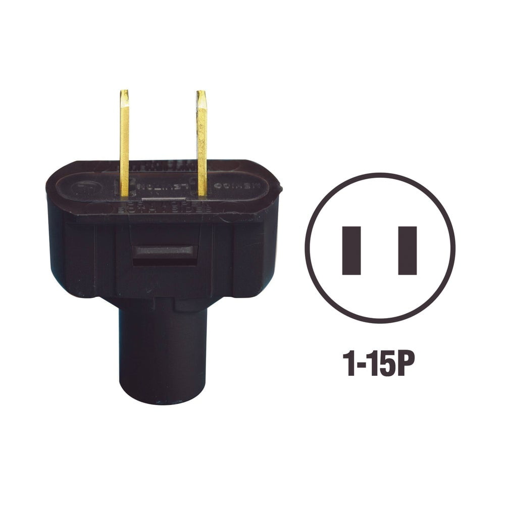 3PACK Leviton 15A 125V 2-Wire 2-Pole Vinyl Cord Plug, Black - Walmart.com
