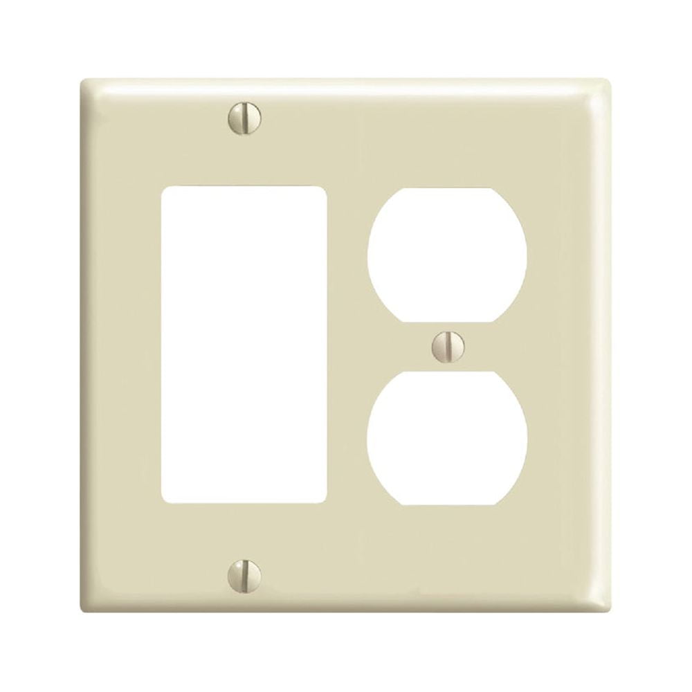 3PACK Leviton 2-Gang Smooth Plastic Single Rocker/Duplex Outlet Wall ...