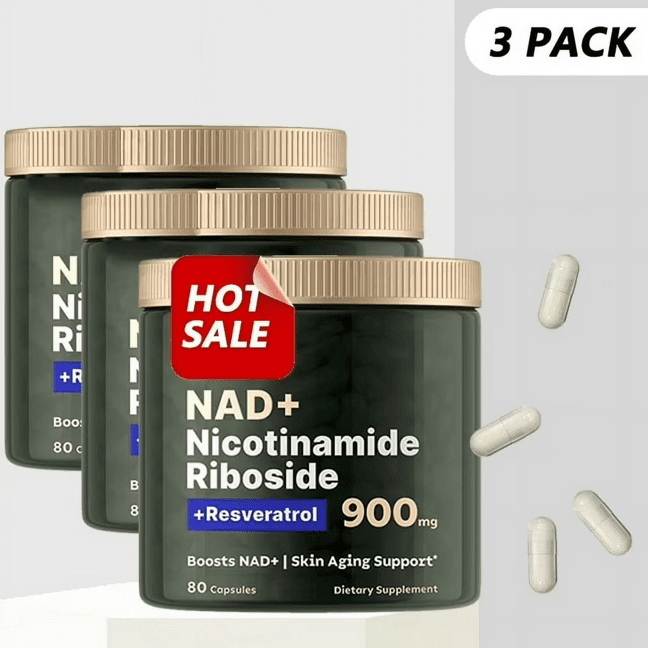 3PACK NAD+ Complex 900mg - Liposomal Nicotinamide Riboside with ...