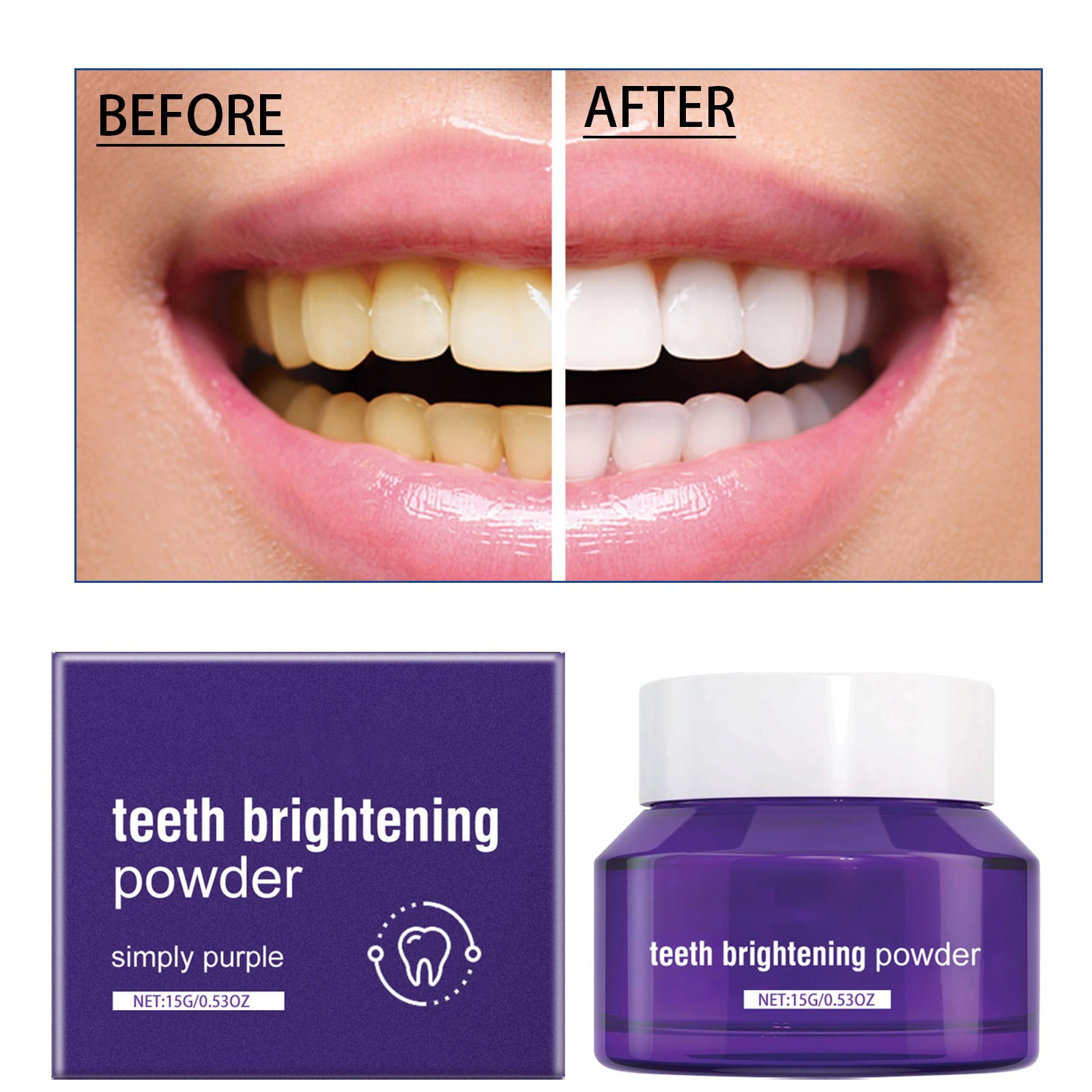 3PACK Oralhoe Purple Teeth Whitening Powder – Instant Whitening, Fresh ...