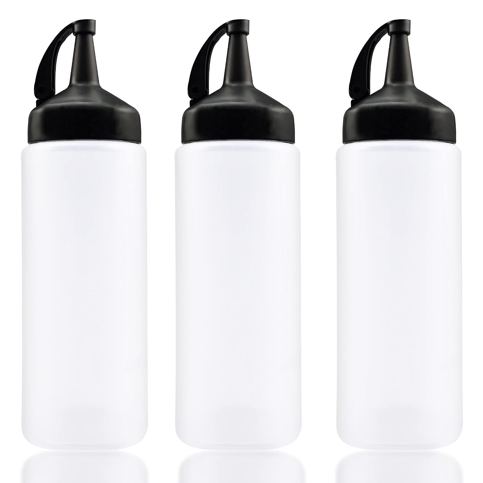 3PACK Plastic Squeeze Bottles,6 oz Plastic Squeeze Squirt Condiment ...