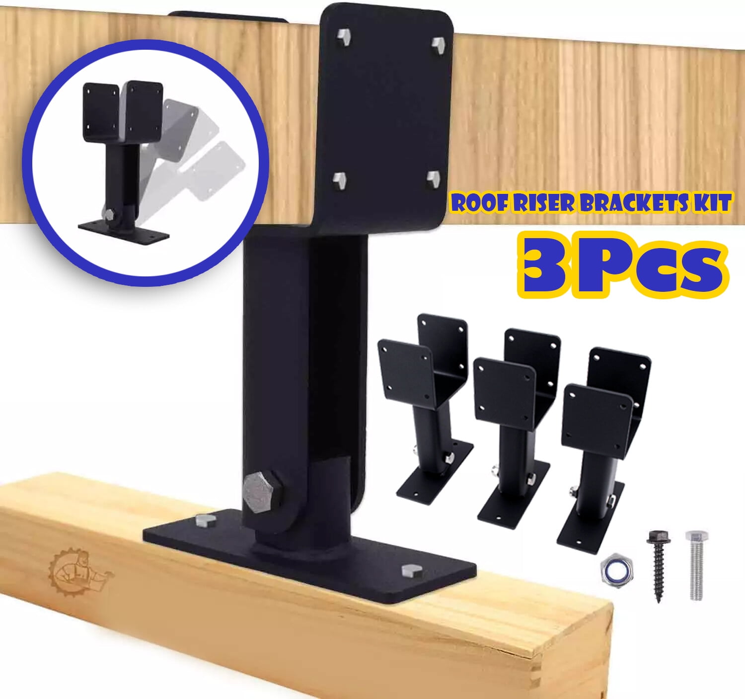 3PACK Roof Riser Brackets Kit,Pergola Roof Riser Beam Bracket ...