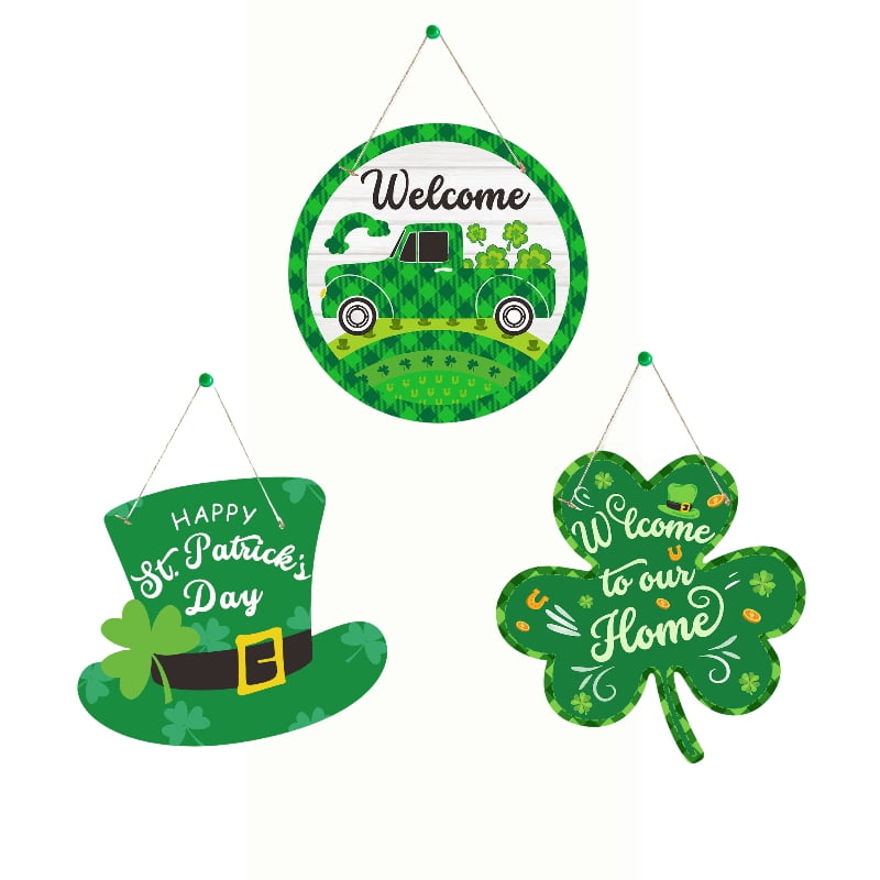 3PACK St Patricks Day Welcome Door Sign - St Patricks Day Door ...