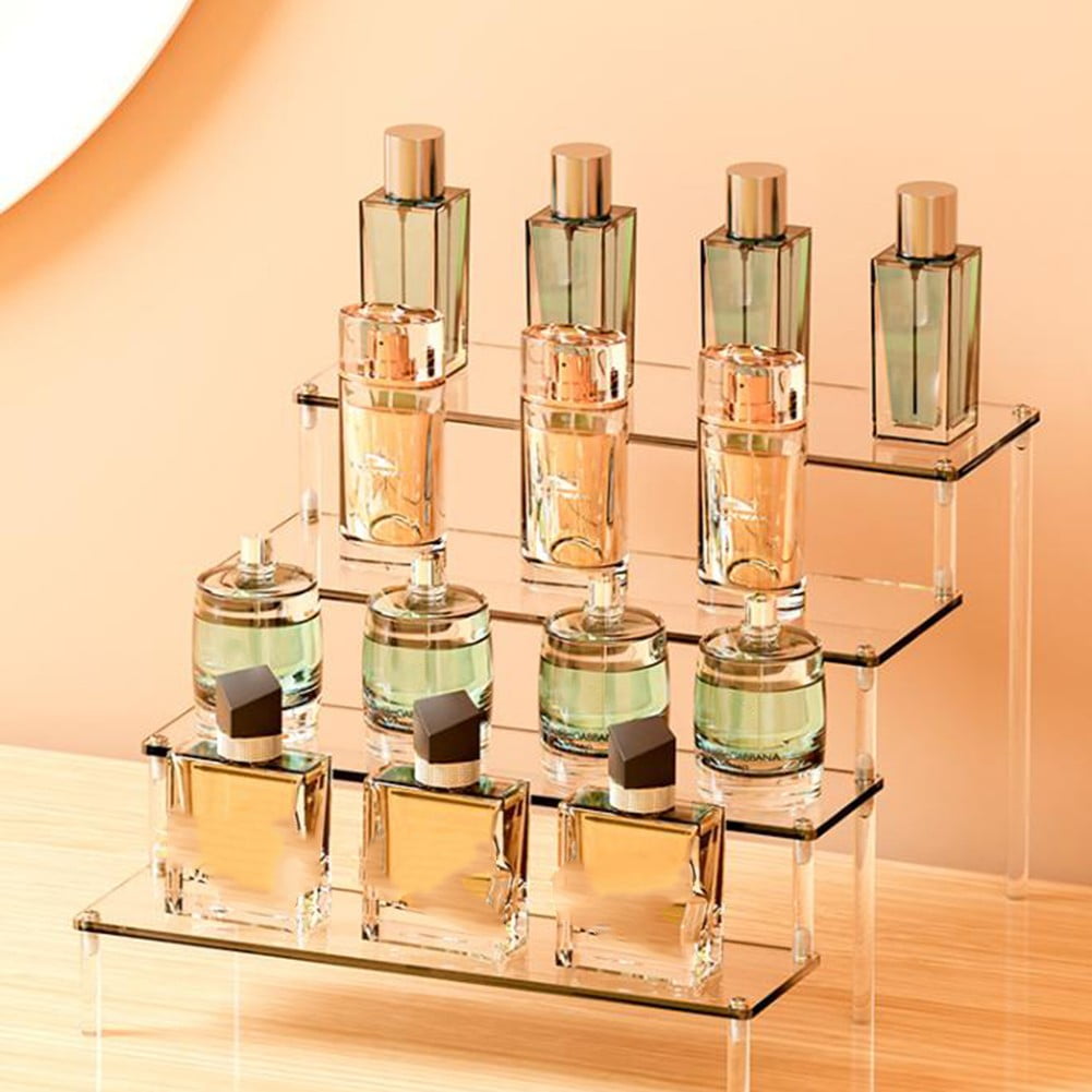3PC 1-3 Layers Acrylic Display Stand Perfume Figurine Transparent ...