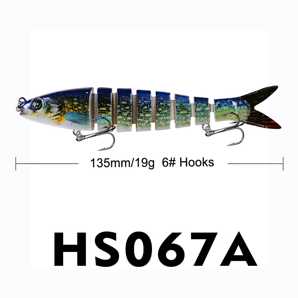 3PC 13.28 cm Artificial Bait Multi-Segment 19g Plastic Hard Fish With Knot - Walmart.com