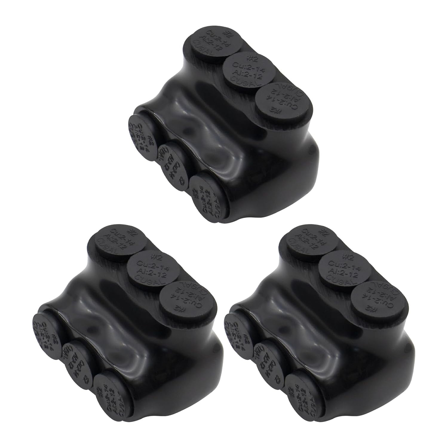 3PC 3-Port Insulated Inline Splice Connector, 2-14AWG Insulated Multi ...
