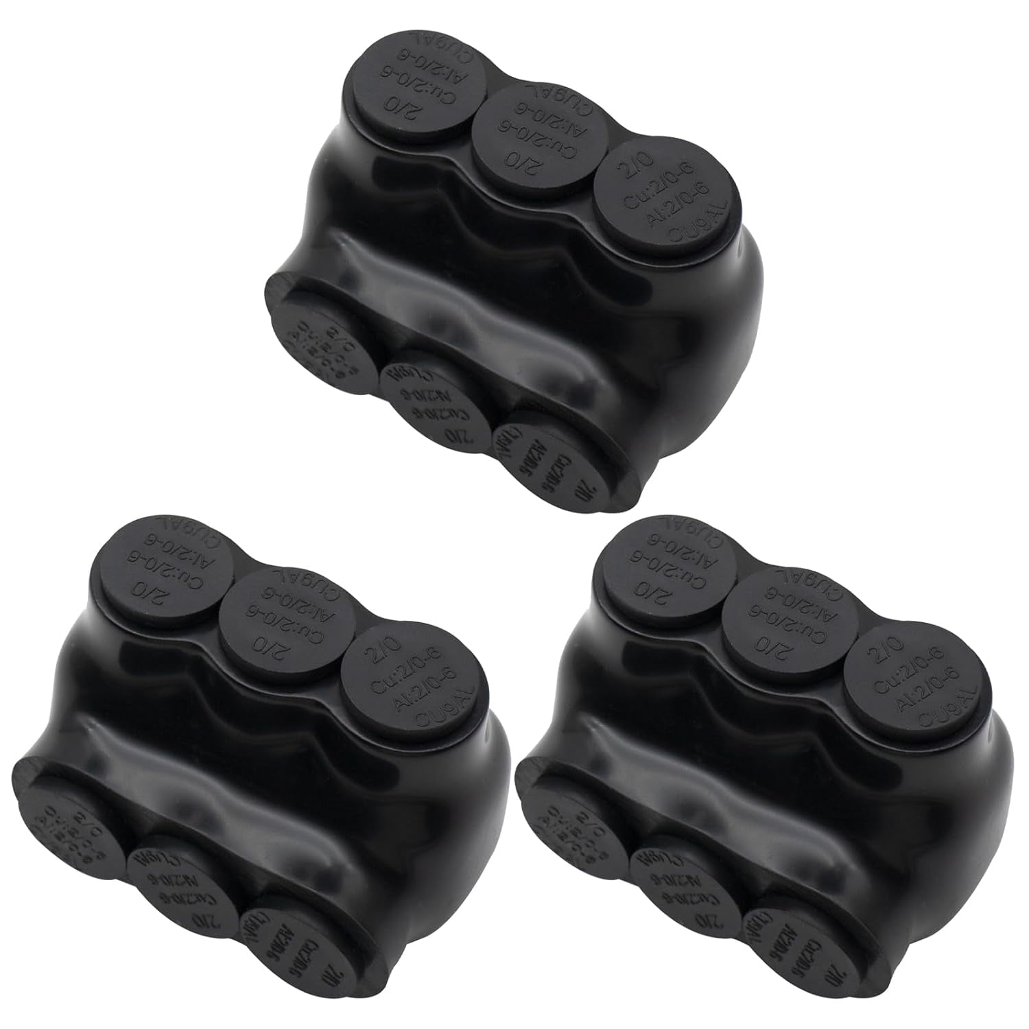3PC 3-Port Insulated Inline Splice Connector, 2-14AWG Insulated Multi ...