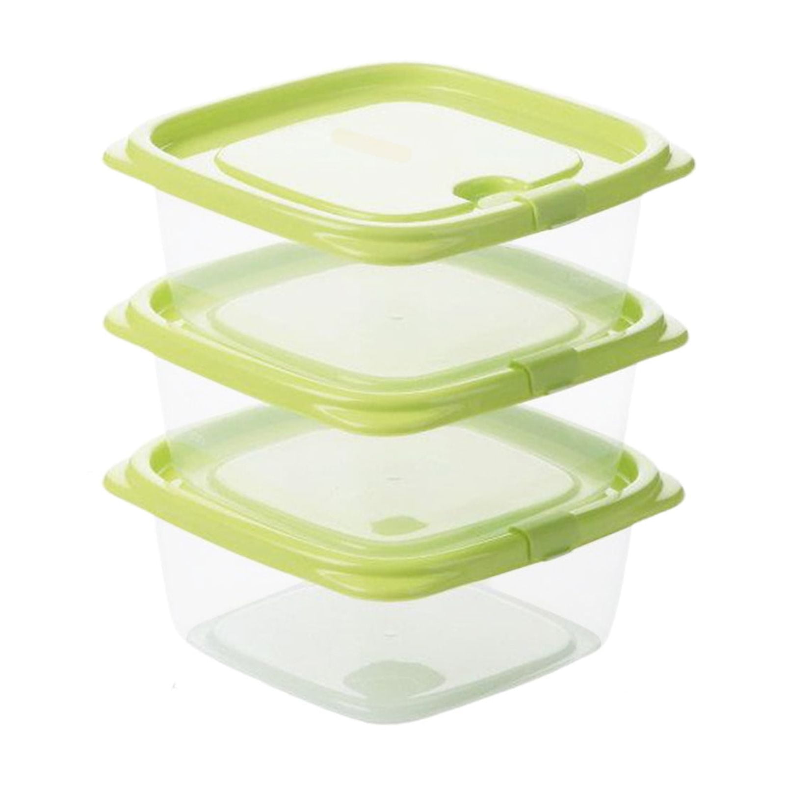 3PC 460ml Refrigerator Storage Box Set - Clear Plastic Stackable ...