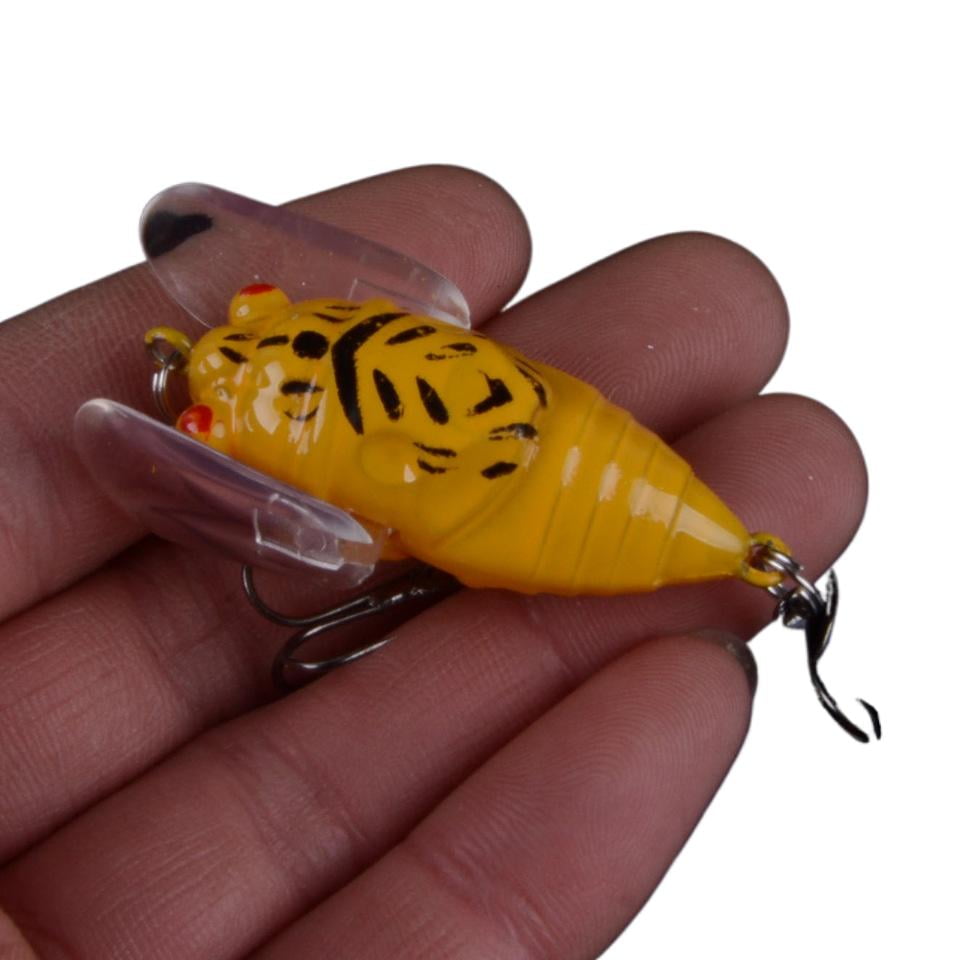 3PC 4cm 6g Floating Water Fishing Lures Simulate Cicada-Shaped Bait ...