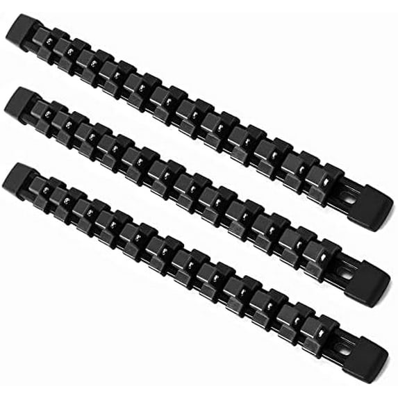 3PC ABS Socket Organizer, Socket Rails Fit 1/4 inch Drive, Heavy Duty ...