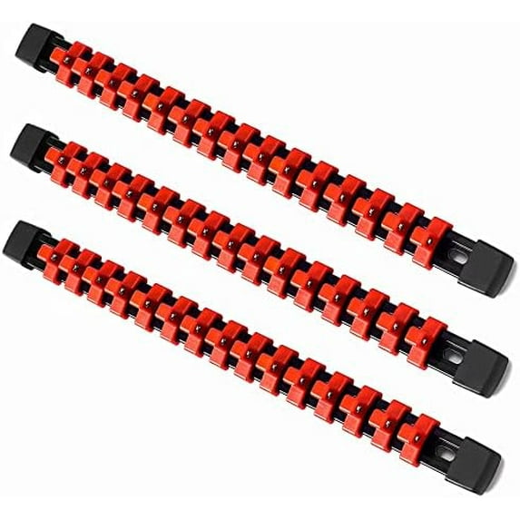 3PC ABS Socket Organizer, Socket Rails Fit 3/8 inch Drive, Heavy Duty ...