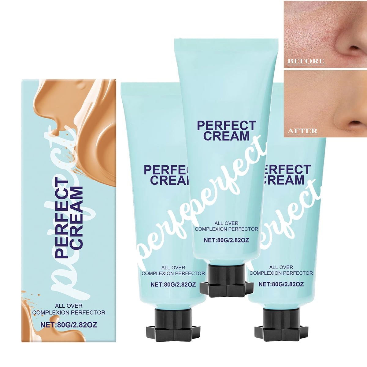 3PC All-Over Complexion Perfector, Supreme Cream Long-Lasting Cc Cream ...