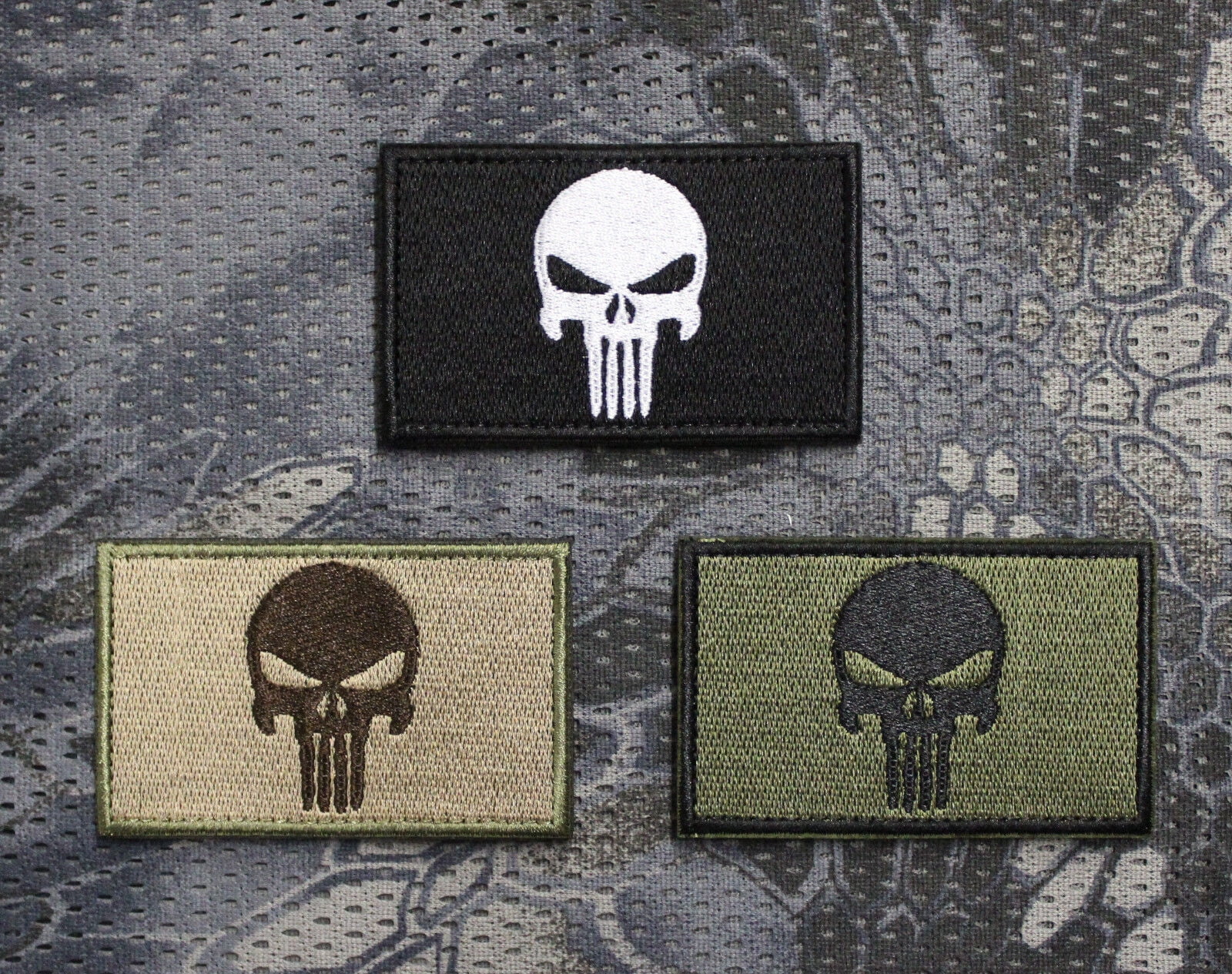 3PC Aufnäher Patch Klett Punisher Tactical Tac Prepper EDC Bushcraft ...